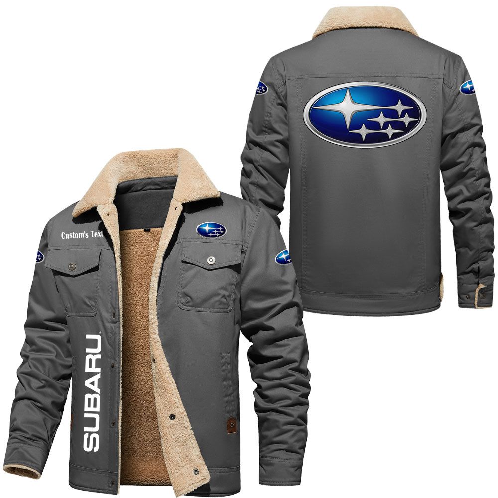 Subaru Cargo Fleece Lined Cotton Jacket, vintage style, customize name ...