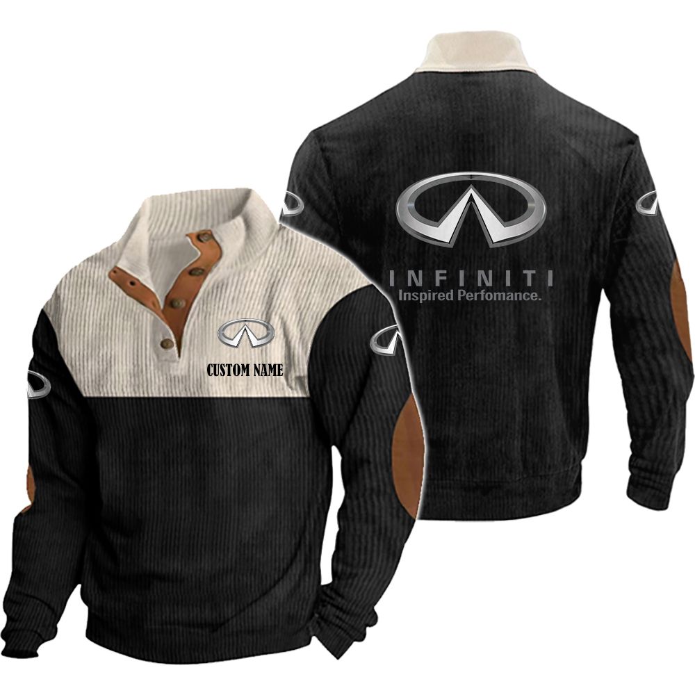 Infiniti Men’s Corduroy Casual Stand Collar Sweatshirts Vintage Color ...